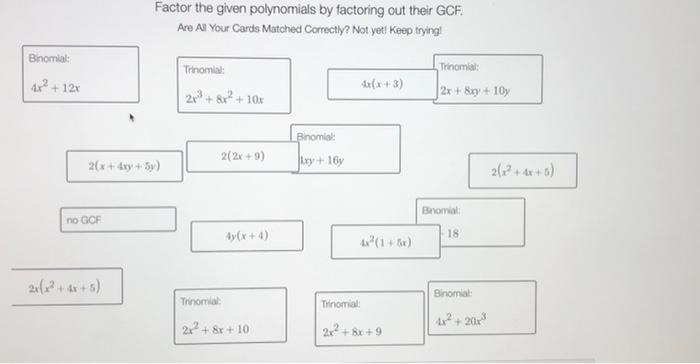 Solved Factor the given polynomials by factoring out their | Chegg.com
