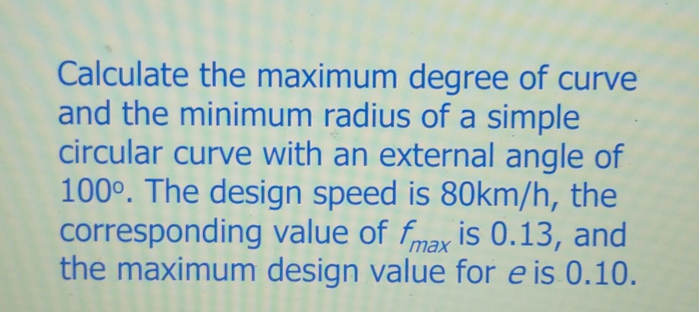 Solved Calculate the maximum degree of curve and the minimum | Chegg.com