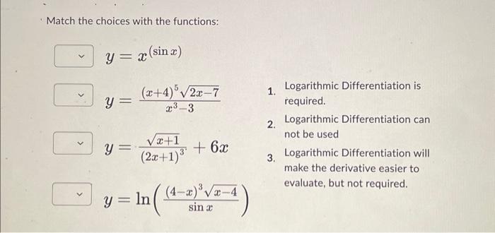 Match the choices with the functions: y=x(sinx) | Chegg.com