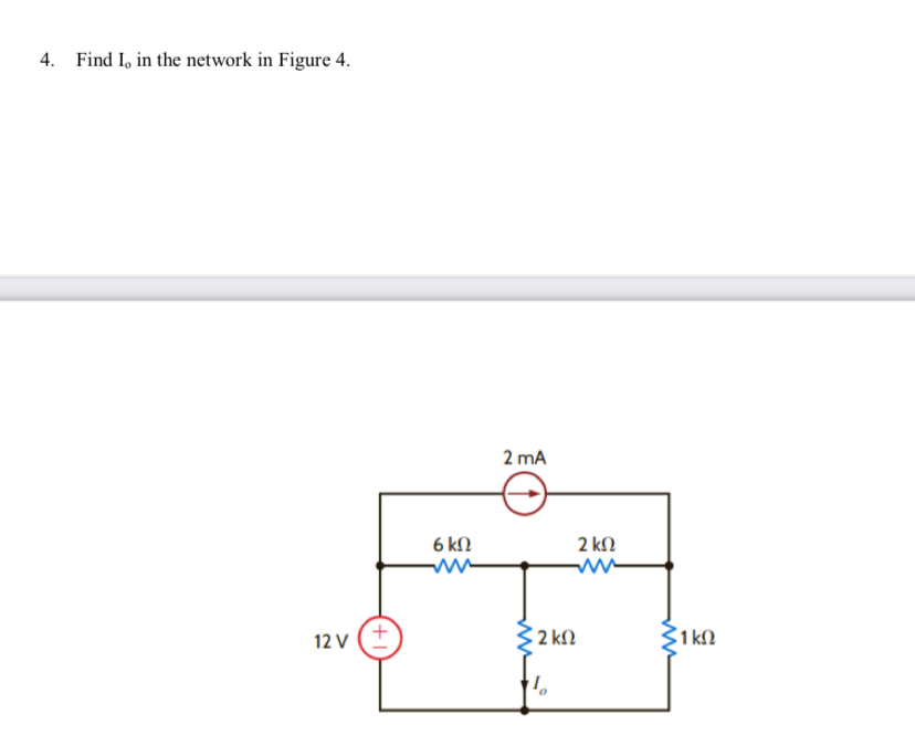 Solved Find I0 ﻿in the network in Figure 4. | Chegg.com