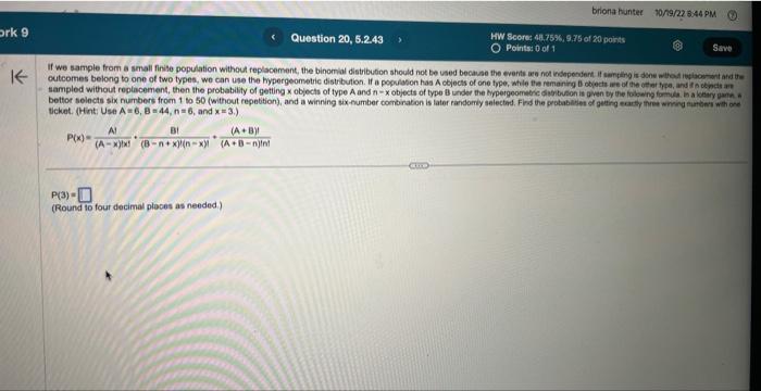 Solved ticket. (Hint: Use A=6,B=44,n=6, and x=3.) | Chegg.com