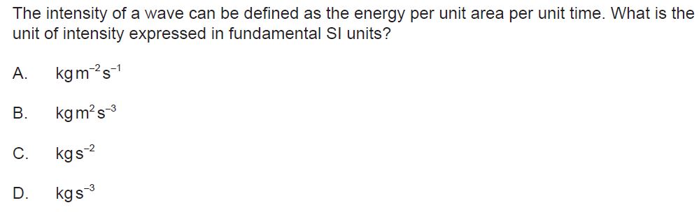 Solved The intensity of a wave can be defined as the energy | Chegg.com
