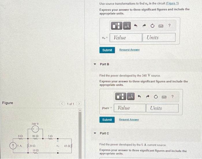 Solved Figure 80 www 5 A 340 V 80 Ω ww 2002 10 Q2 50 + Vo 1 | Chegg.com