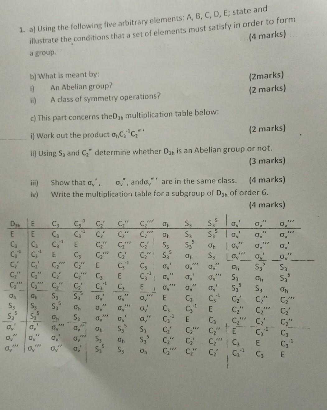 Solved 1. a) Using the following five arbitrary elements: A, | Chegg.com