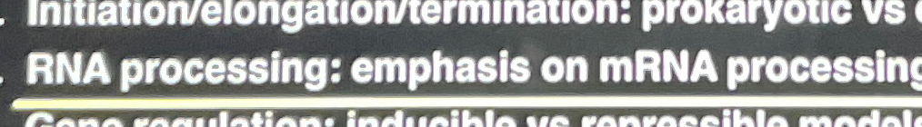 Solved RNA processing: emphasis on mRNA processing For | Chegg.com