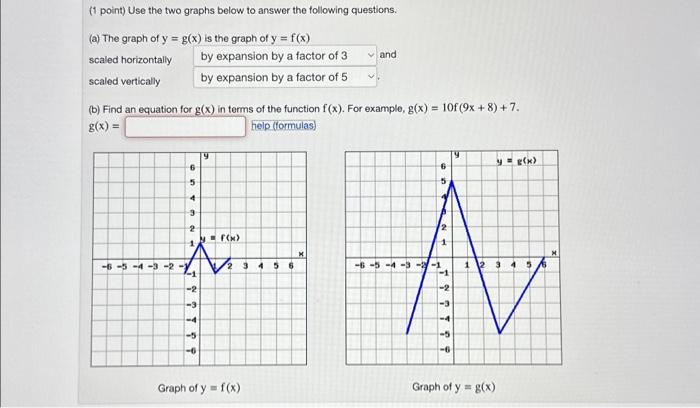 Solved (1 point) Use the two graphs below to answer the | Chegg.com