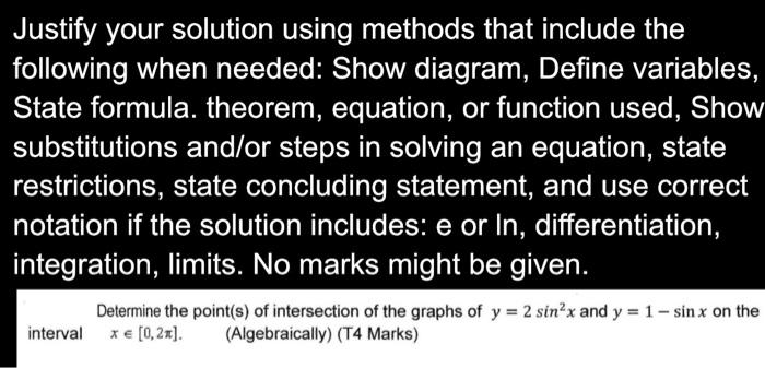 Solved Justify your solution using methods that include the | Chegg.com
