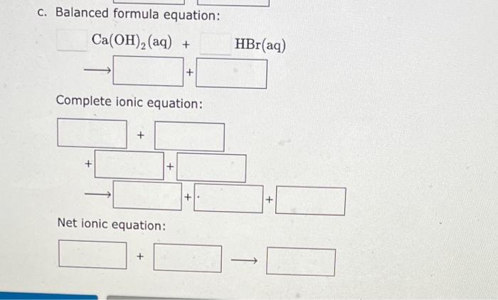 Solved a. Balanced formula equation: Complete ionic | Chegg.com