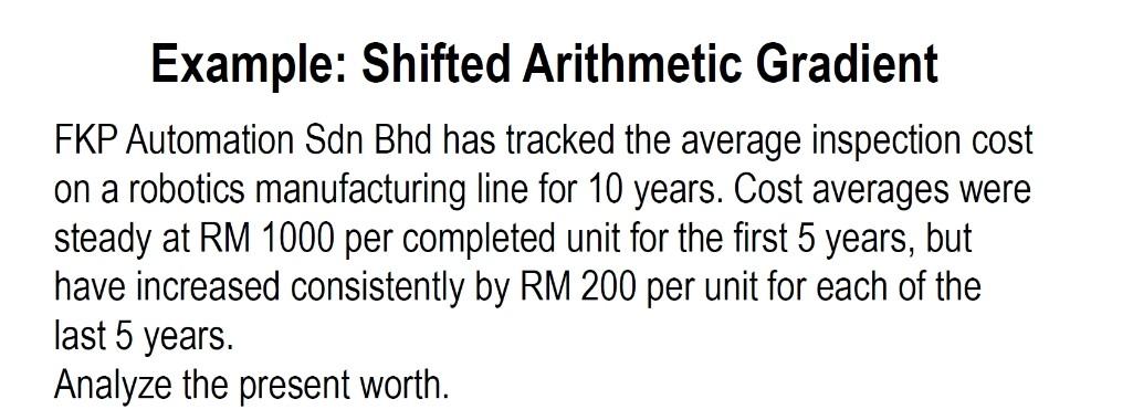 Solved Example: Shifted Arithmetic Gradient FKP Automation | Chegg.com