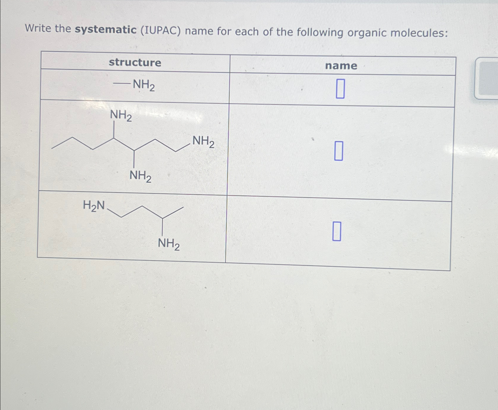 Solved Write the systematic (IUPAC) ﻿name for each of the | Chegg.com