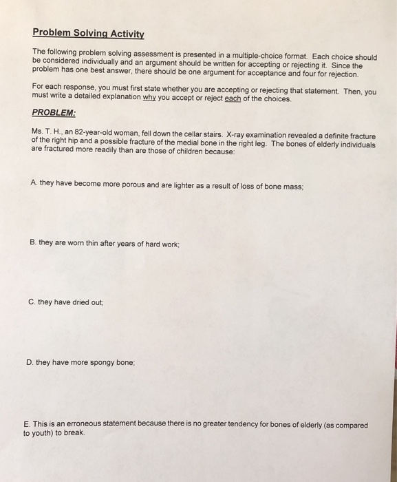 Solved Problem Solving Activity The following problem | Chegg.com