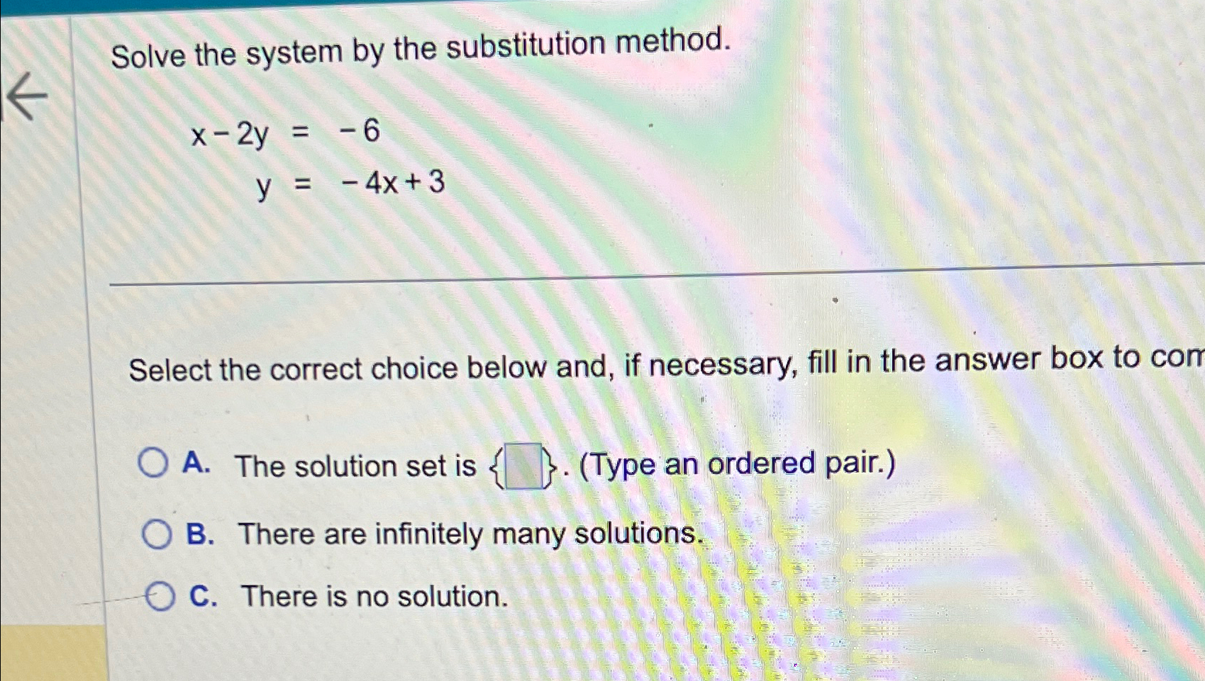 Solved Solve the system by the substitution | Chegg.com