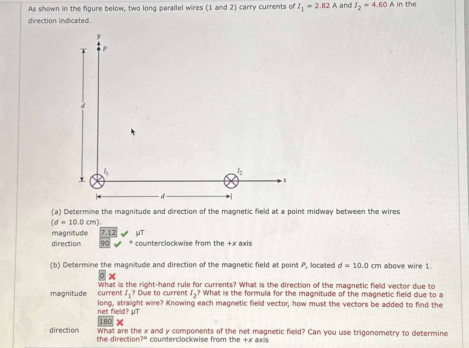 Solved As shown in the figure below, two long parallel wires | Chegg.com