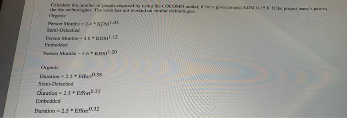 Solved Calculate the number of people required by using the | Chegg.com