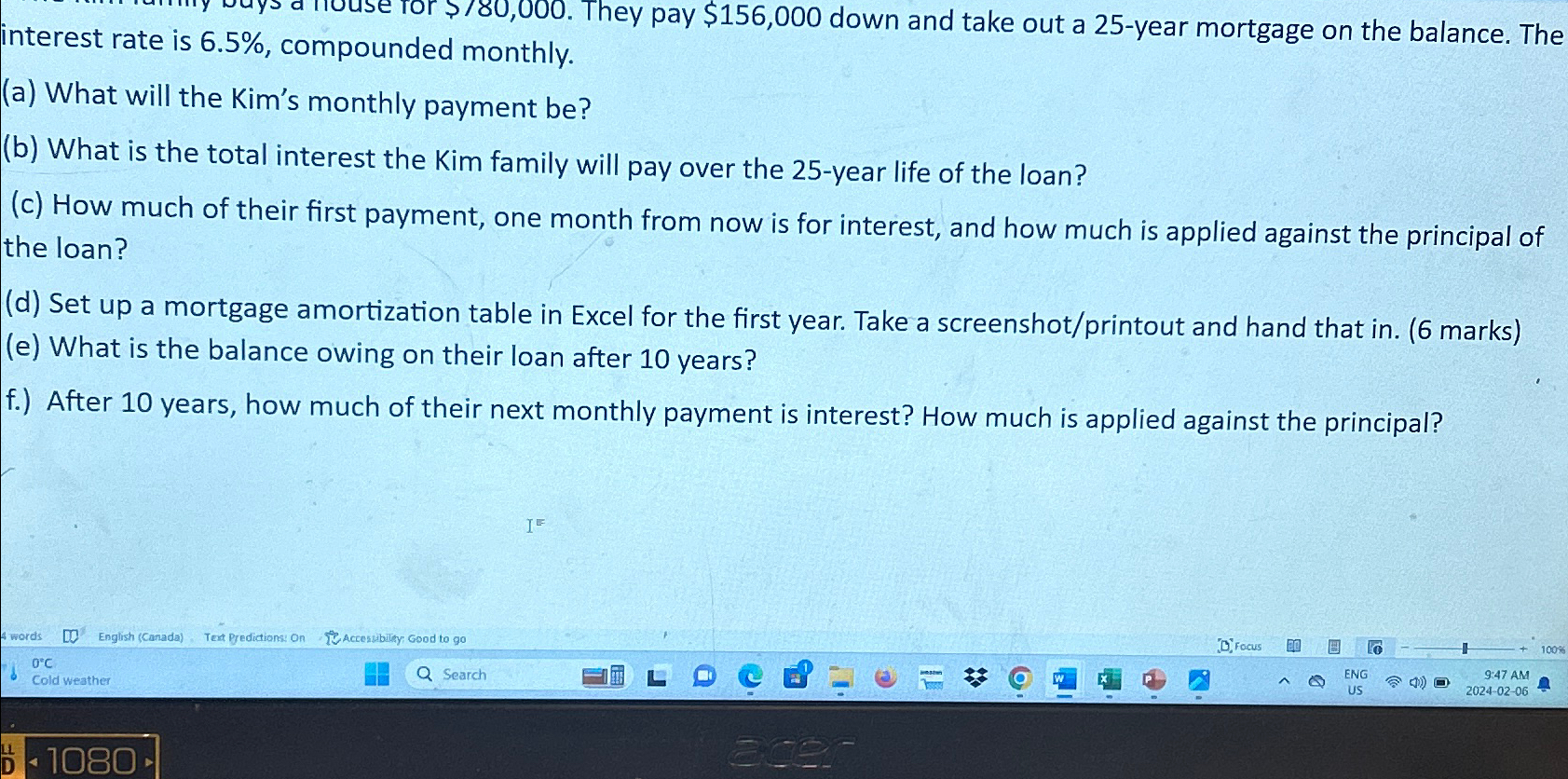 Solved interest rate is 6.5%, ﻿compounded monthly.(a) ﻿What | Chegg.com