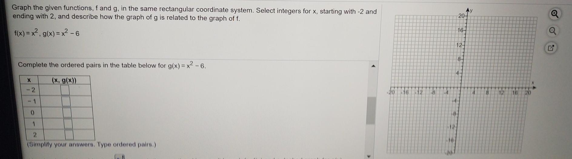 Solved Graph the given functions, f and g, in the same | Chegg.com