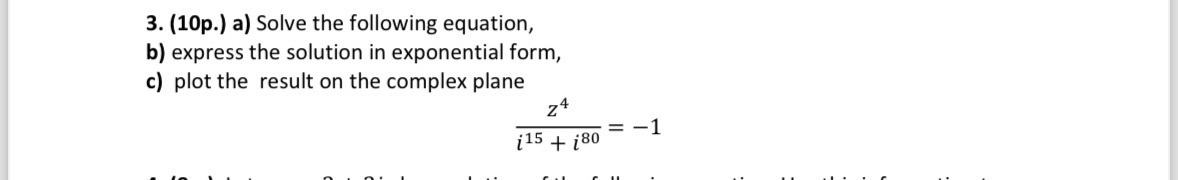 Solved (10p.) ﻿a) ﻿Solve the following equation,b) ﻿express | Chegg.com