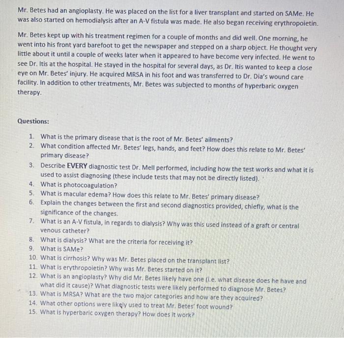 Solved Medical Terminology - Case Study Be very specific in | Chegg.com