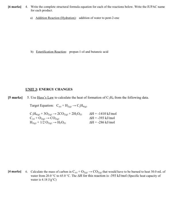 Solved c) 2,4-dimethylpentan-2-ol d) 1-chloropentan-3-one 6 | Chegg.com