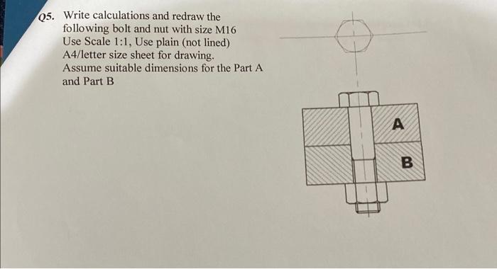 Solved 25. Write calculations and redraw the following bolt | Chegg.com