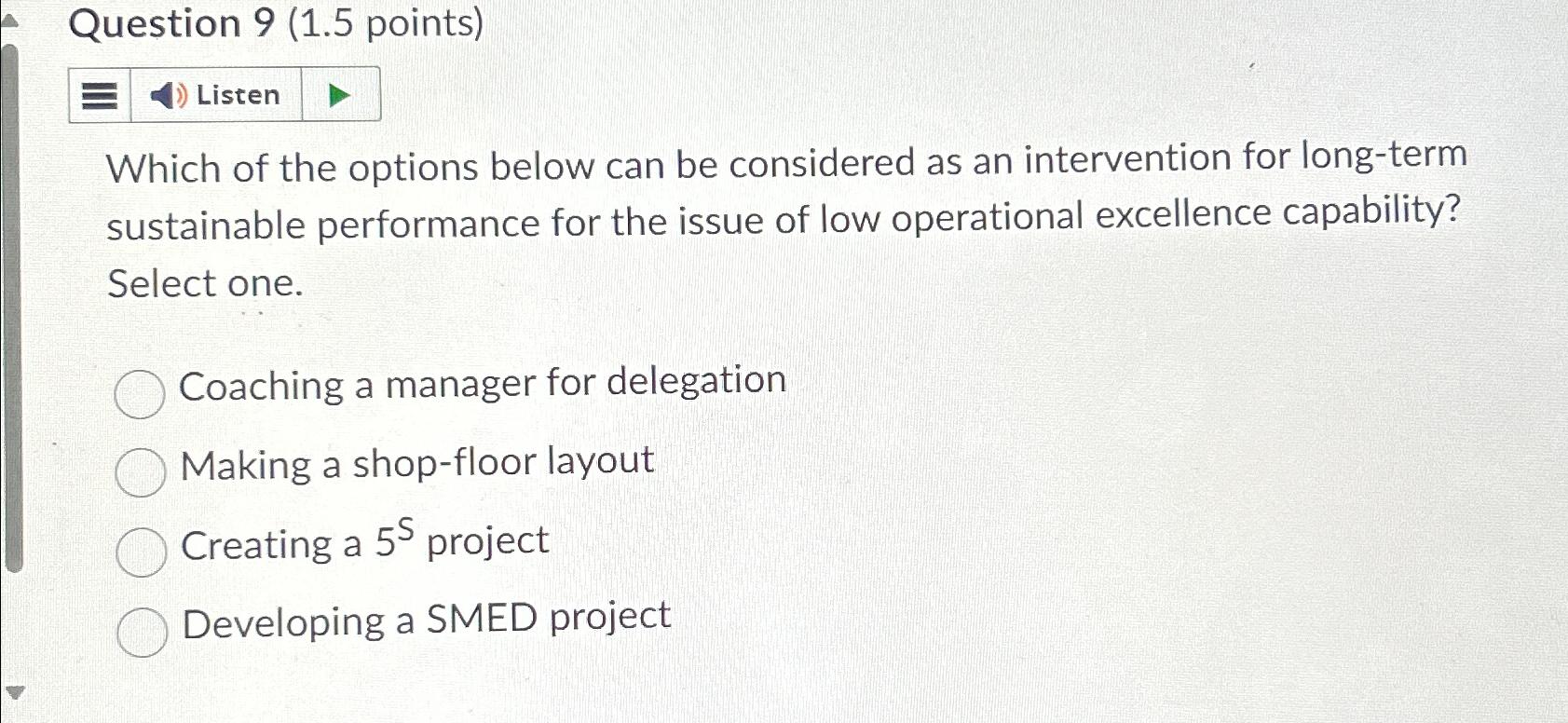Solved Question 9 (1.5 ﻿points)ListenWhich of the options | Chegg.com