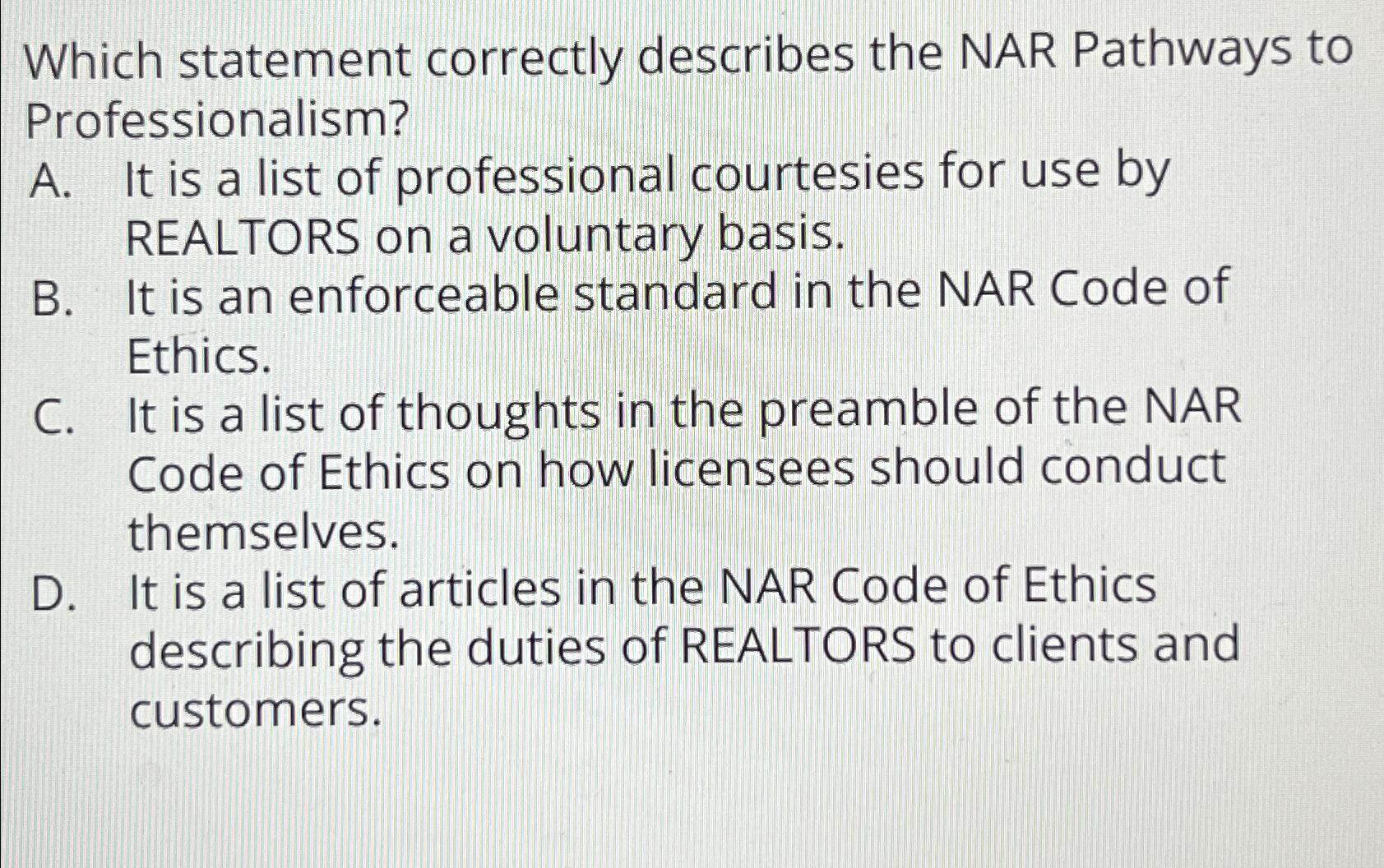 Solved Which statement correctly describes the NAR Pathways | Chegg.com
