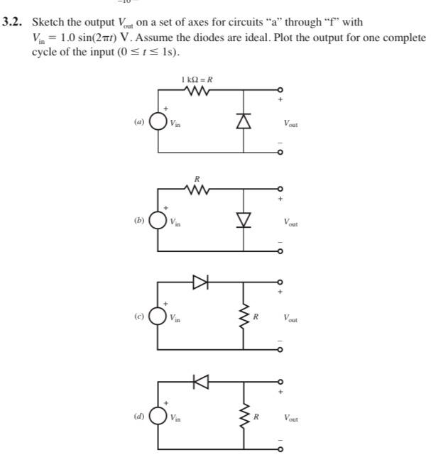Solved 2. Sketch the output Vout on a set of axes for | Chegg.com
