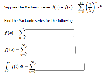 Solved Suppose the Maclaurin series f(x) ﻿is | Chegg.com