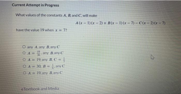 Solved What values of the constants A,B, and C, will make | Chegg.com