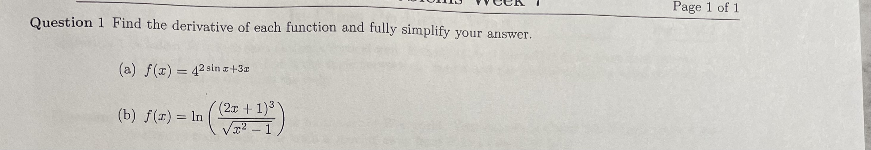 Solved find the derivative of each function and fully | Chegg.com