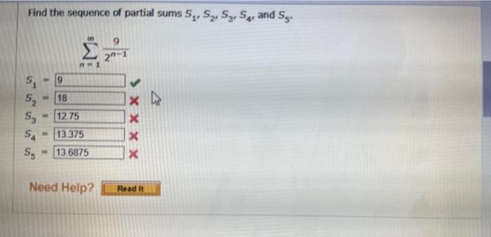 Solved Find the sequence of partial sums S1,S2,S3,S4, and | Chegg.com