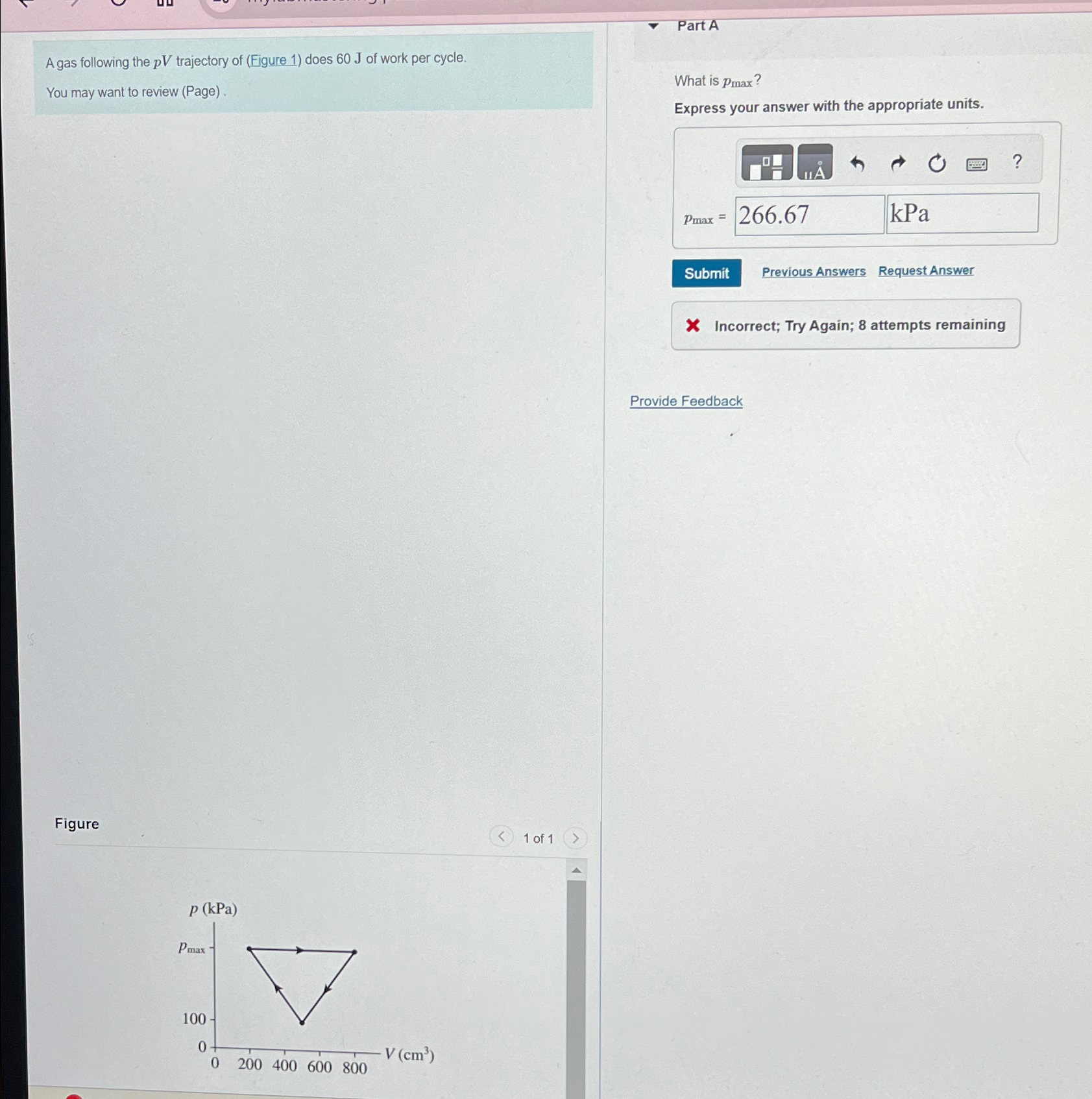 Solved Part AA gas following the pV ﻿trajectory of (Figure | Chegg.com