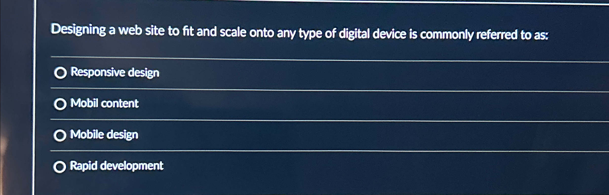 Solved Designing a web site to fit and scale onto any type | Chegg.com