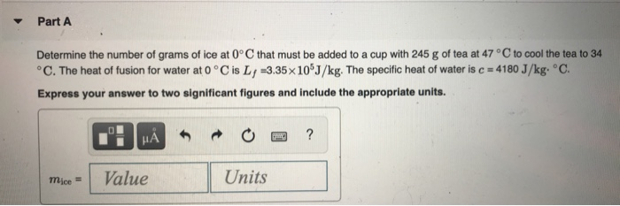 Solved Part A Determine the number of grams of ice at 0°C | Chegg.com