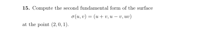 Solved Compute the second fundamental form of the | Chegg.com