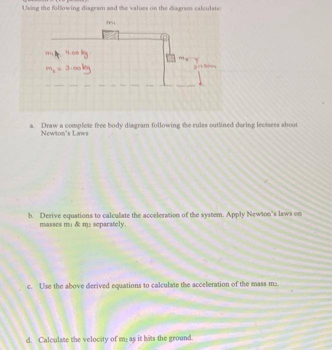 Solved Using the following diagram and the values on the | Chegg.com