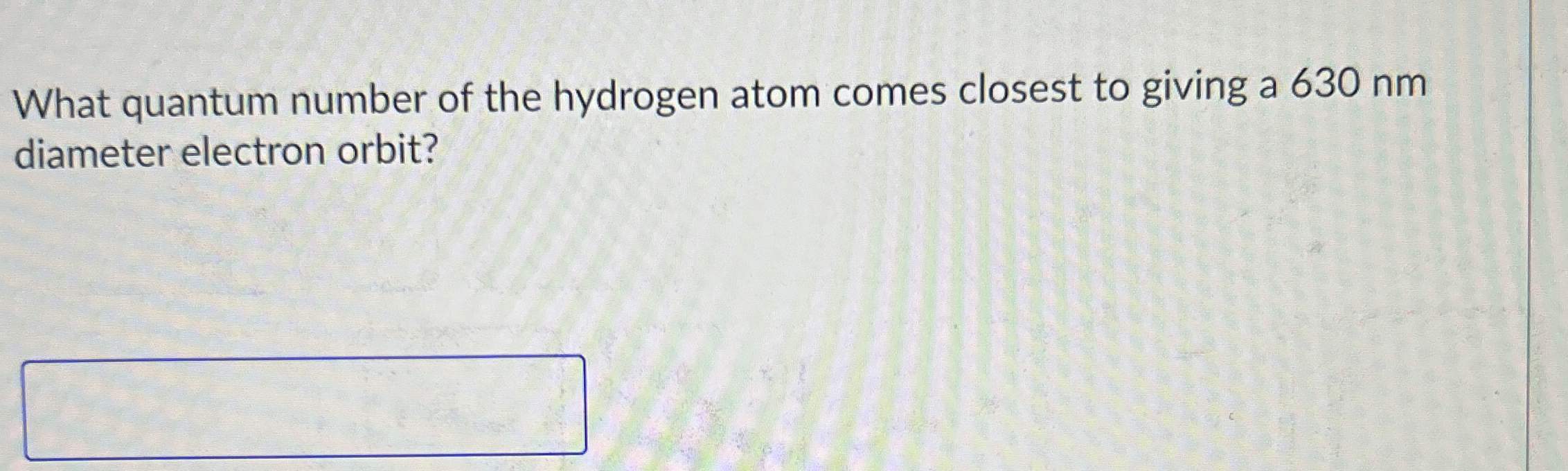 Solved What quantum number of the hydrogen atom comes | Chegg.com