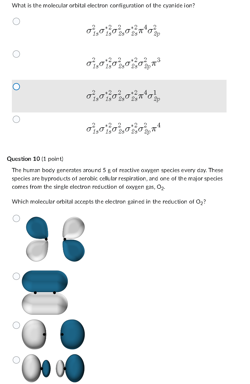 Solved What is ﻿the molecular orbital electron configuration | Chegg.com