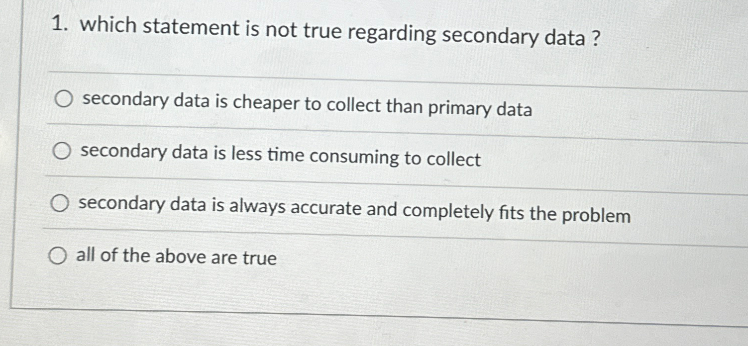 Solved which statement is not true regarding secondary | Chegg.com