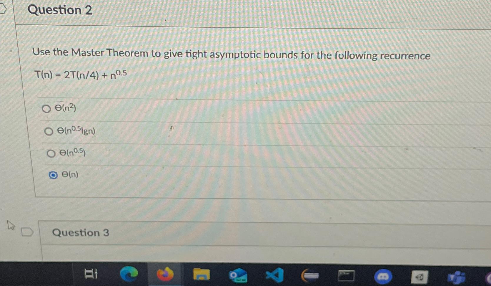 Solved Question 2Use the Master Theorem to give tight | Chegg.com