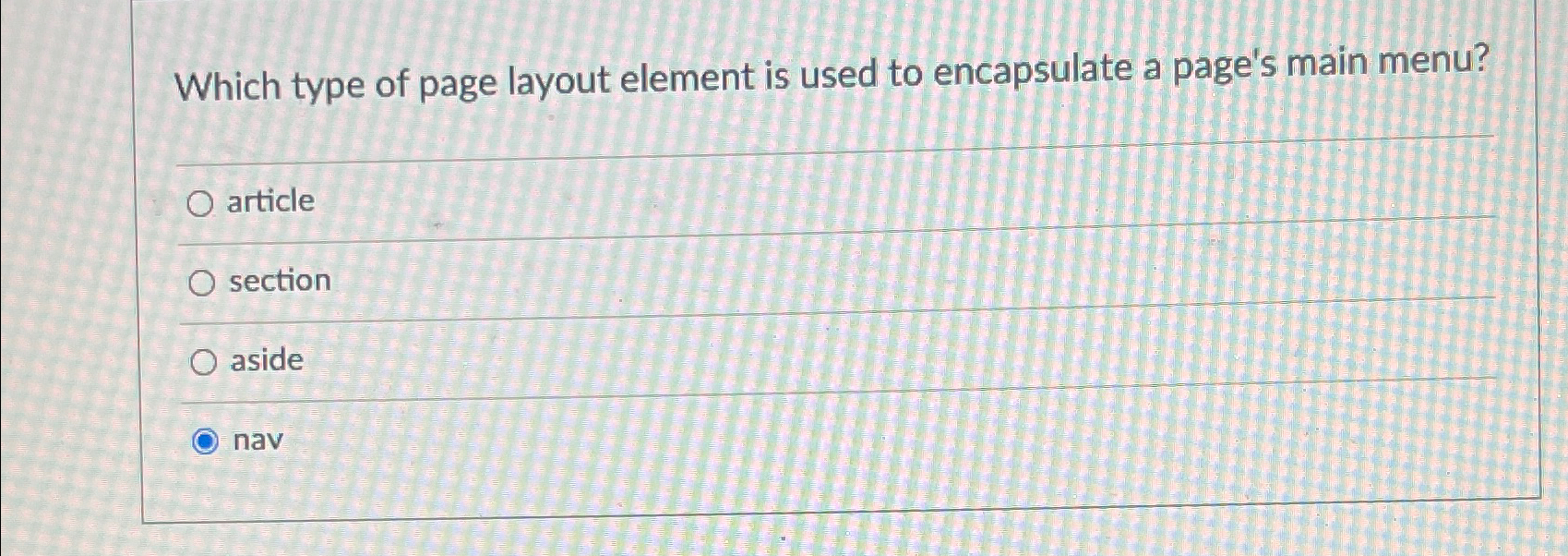 Solved Which type of page layout element is used to | Chegg.com