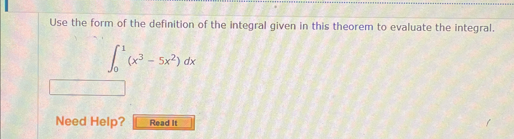 Solved Use the form of the definition of the integral given | Chegg.com