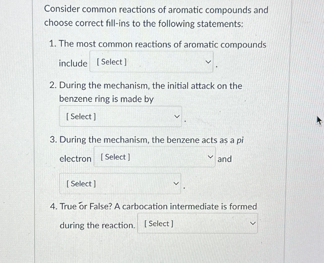 Solved Consider common reactions of aromatic compounds and | Chegg.com