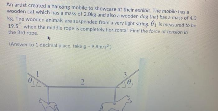 Solved An artist created a hanging mobile to showcase at | Chegg.com