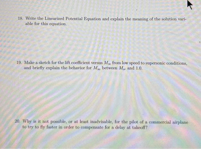 Solved 18. Write the Linearized Potential Equation and | Chegg.com