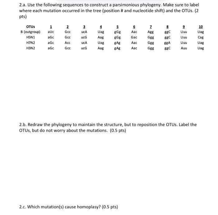 Solved 2.a. Use the following sequences to construct a | Chegg.com