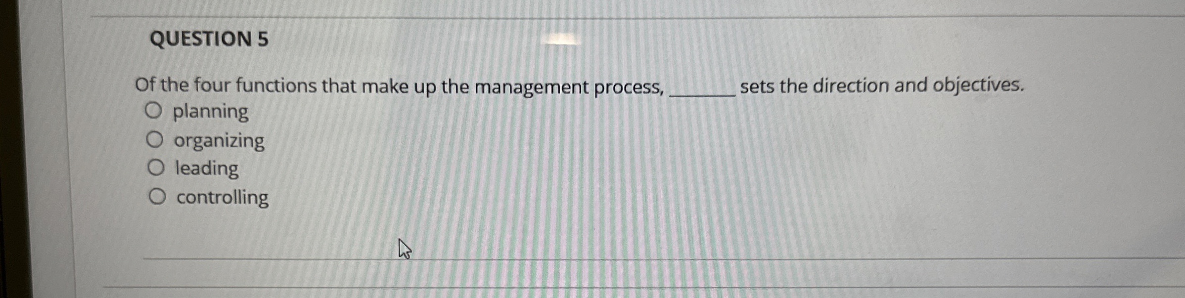 Solved QUESTION 5Of the four functions that make up the | Chegg.com