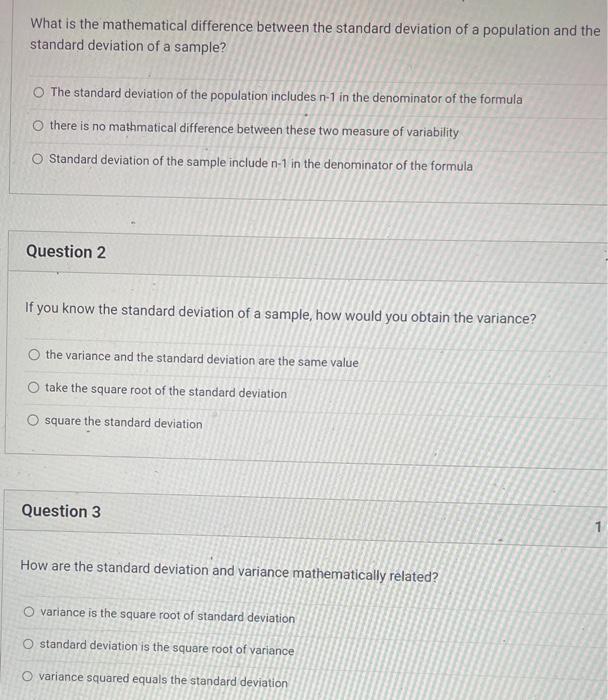 Solved What is the mathematical difference between the | Chegg.com