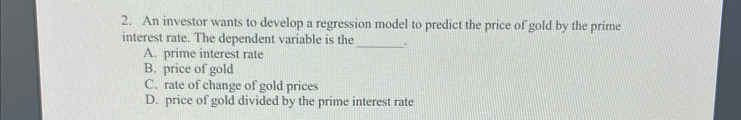 Solved An investor wants to develop a regression model to | Chegg.com