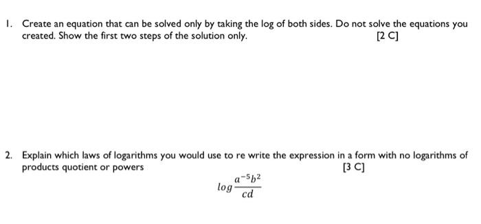 Solved Create an equation that can be solved only by taking | Chegg.com